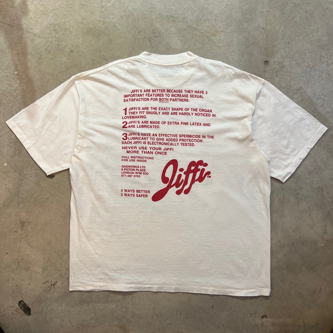 Vintage Jiffi Deluxe Condom Promo Tee, Men's Fashion, Tops & Sets ...