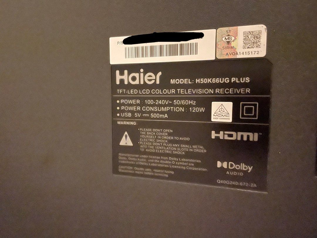 (WTS for SPARE PARTS) [READ] Faulty Haier 50" inch 4K UHD Smart Google ...