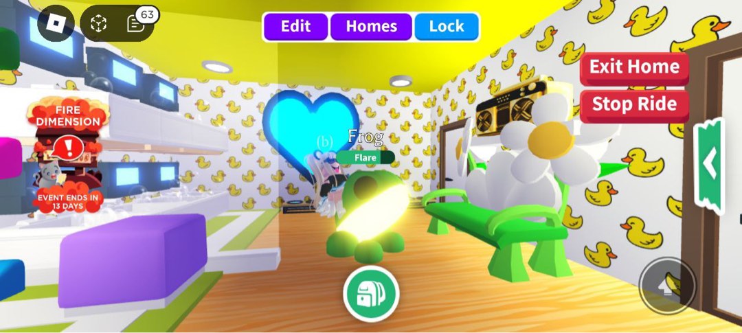 ADOPT ME FLARE NEON FLY RIDE FROG FOR SALE, Video Gaming, Video Games ...