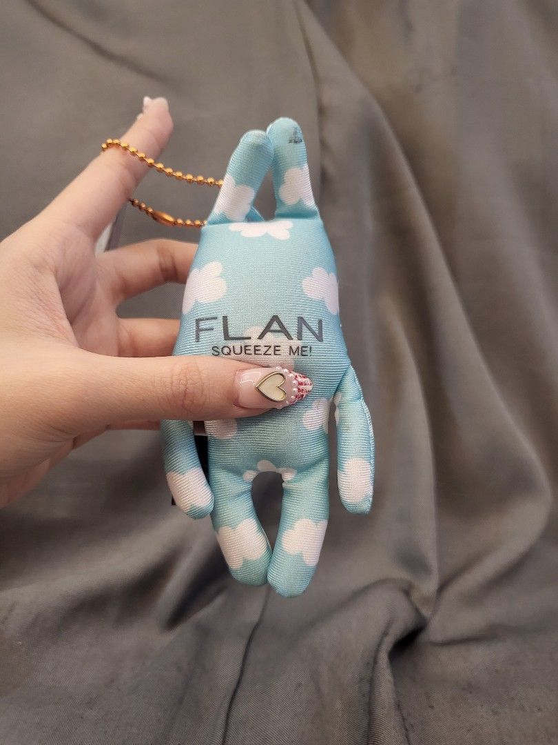 Amuse Flan Blue Cloud Bunny Squeez Mascot Plushie Keychain, Hobbies ...