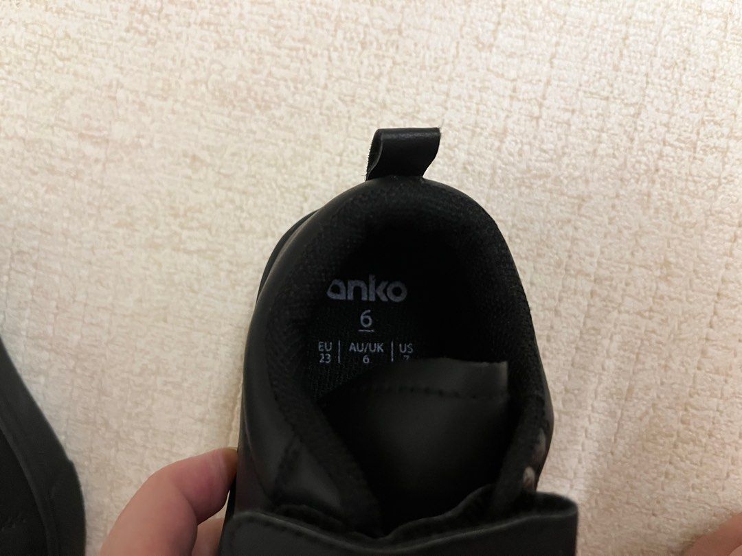 Anko Black Velcro Shoes, Babies & Kids, Babies & Kids Fashion on Carousell