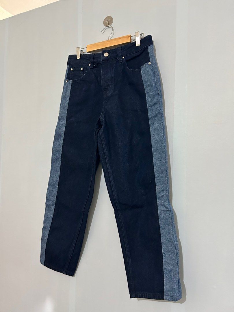 Asos two-tone denim pants, Women's Fashion, Bottoms, Jeans on Carousell