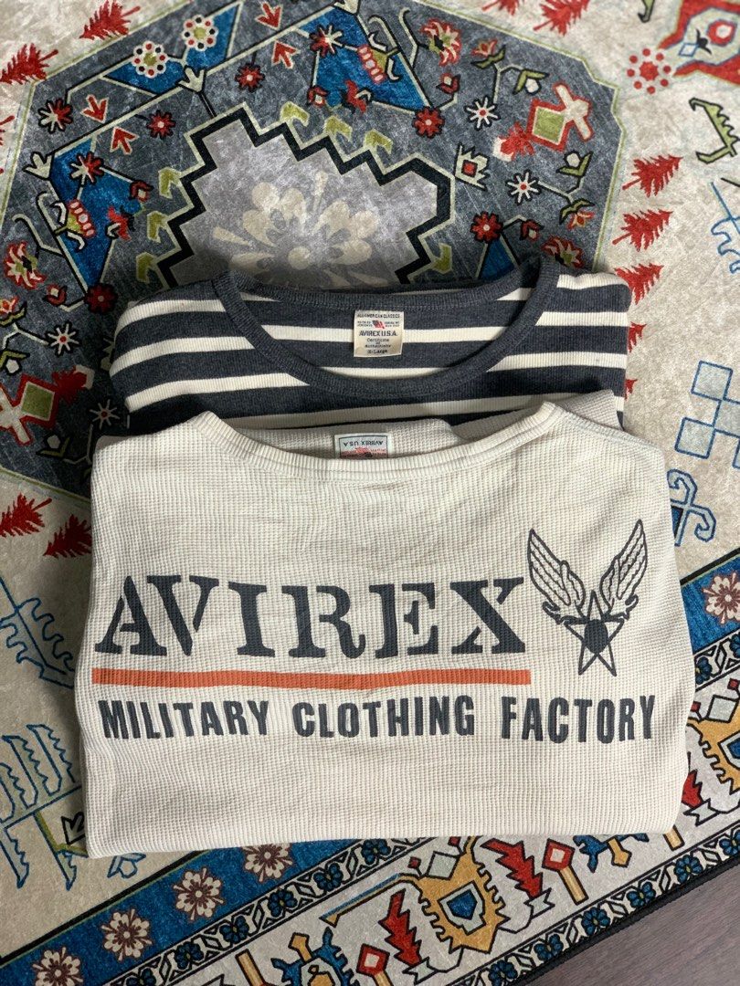 Avirex longsleve, Fesyen Pria, Pakaian , Atasan di Carousell