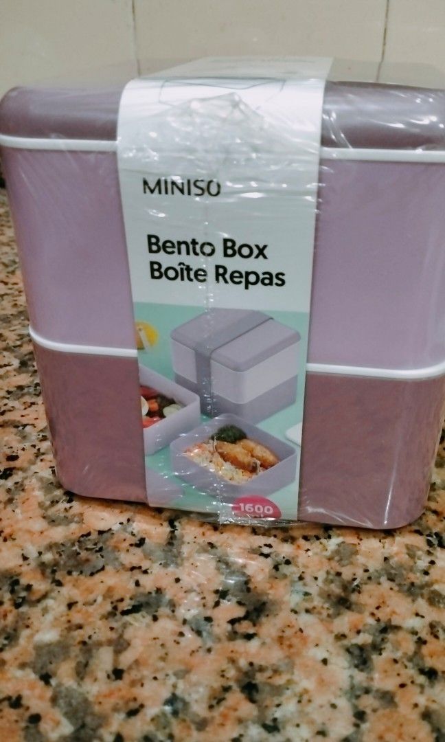 Miniso Bento Box/ Lunch Box/ Tempat Makan Miniso Ungu, Kitchen ...