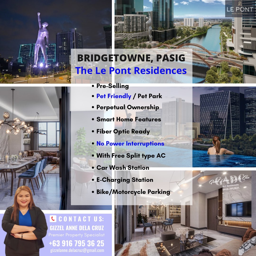 At Bridgetowne Pasig 2 Bedroom Smarthome condo for sale at The Le Pont Residences, Property, For ...
