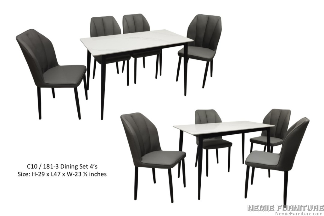 C10 / 181-3 dining table with 4 chairs, Furniture & Home Living ...