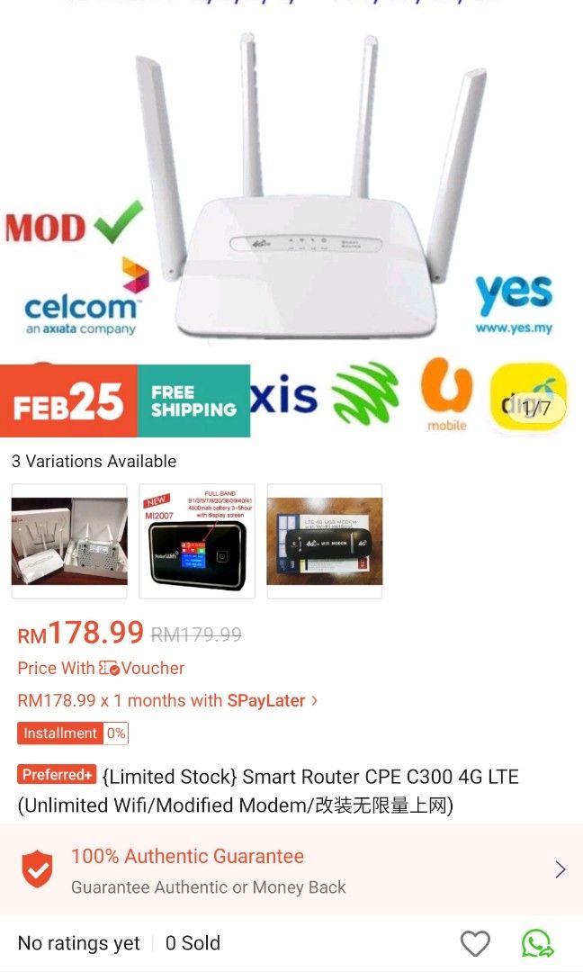 CPE C300 4G LTE smart router, Computers & Tech, Parts & Accessories ...