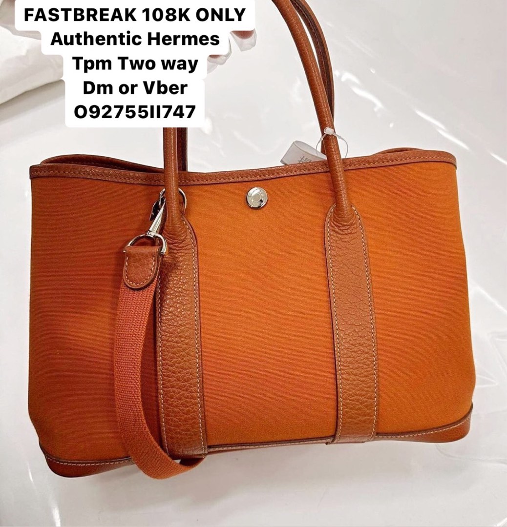 FASTBREAK Authentic Hermes Garden Party Gpt TPM Two way Bag, Luxury ...