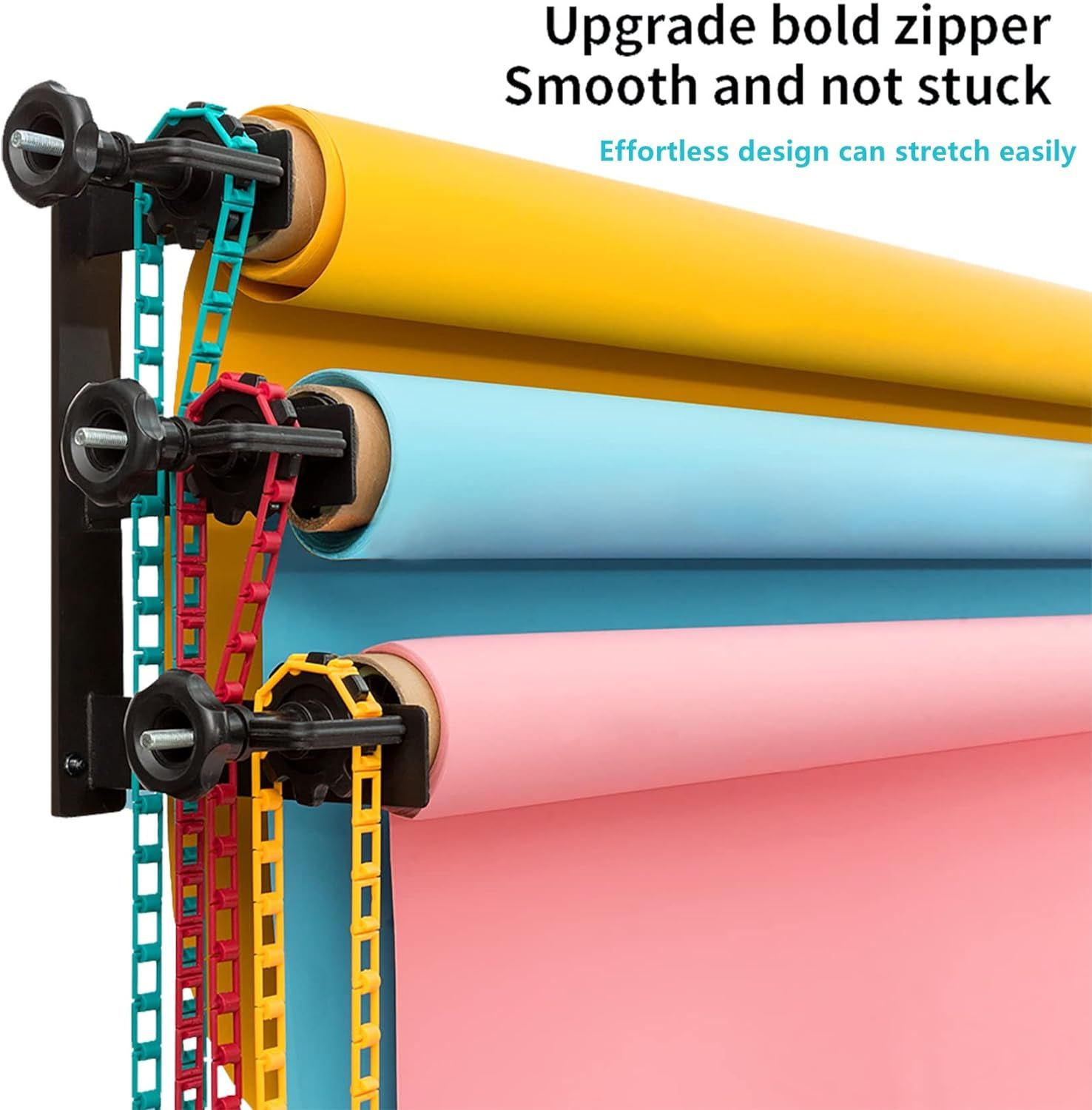 Goshoot 3 Roller Wall Mount Manual Backdrop Support System Set, with 6 ...