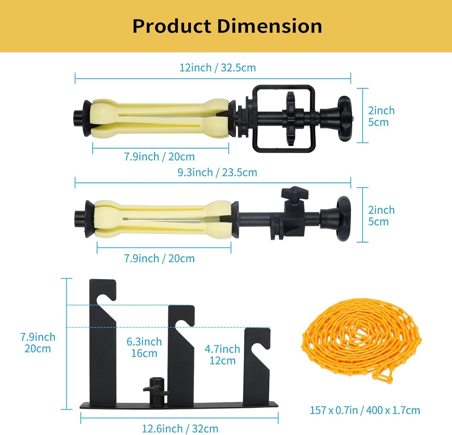 Goshoot 3 Roller Wall Mount Manual Backdrop Support System Set, with 6 ...