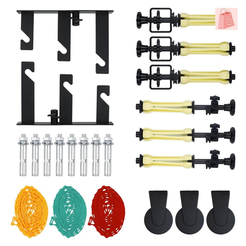 Goshoot 3 Roller Wall Mount Manual Backdrop Support System Set, with 6 ...