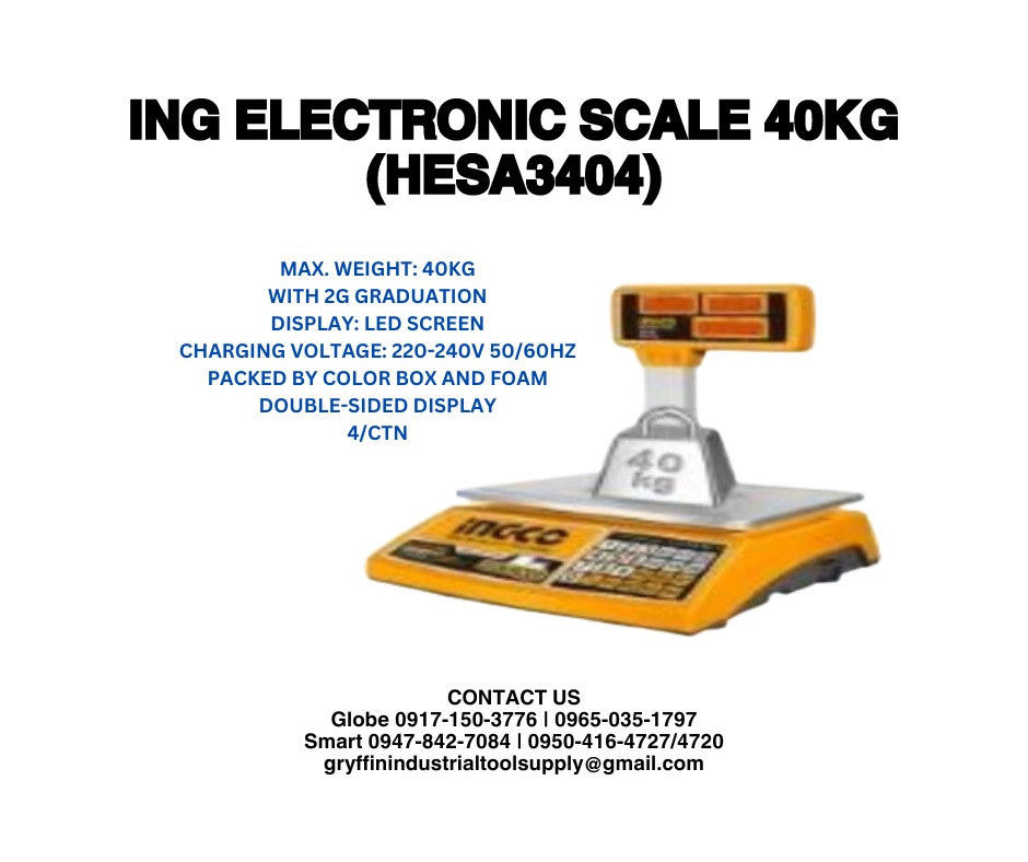 ING ELECTRONIC SCALE 40KG (HESA3404), Commercial & Industrial, Industrial Equipment on Carousell