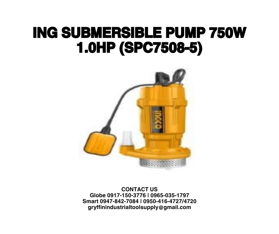 ING SUBMERSIBLE PUMP 750W 1.0HP (SPC7508-5), Commercial & Industrial ...