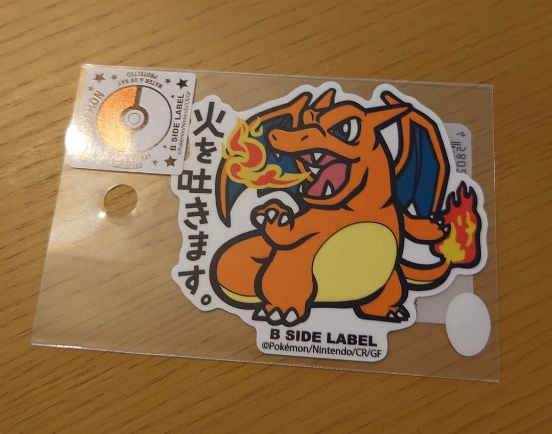 JAPAN Made Official Pokemon Charizard B-Side Label Sticker/ Car Decal ...