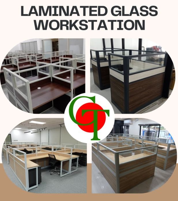 LAMINATED GLASS WORKSTATION, Furniture & Home Living, Office Furniture ...