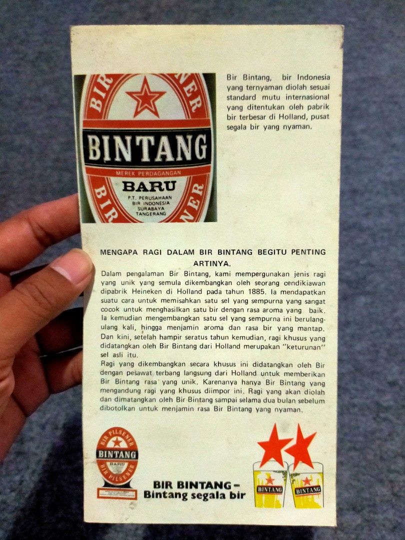 Leaflet Flyer Iklan Bir Bintang Antik thn 70an, Antik, Pajangan di ...