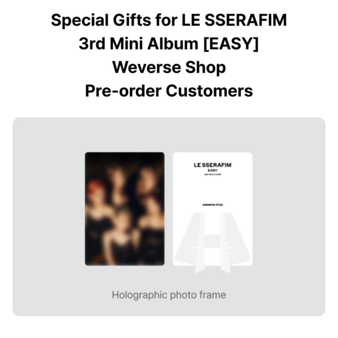 LESSERAFIM 3rd Mini Album EASY Weverse preorder benefit - Holographic ...
