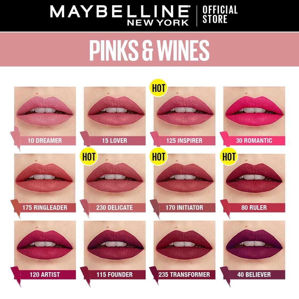 Maybelline Superstay Matte Ink Liquid Lipstick (225 Delicate), Beauty ...