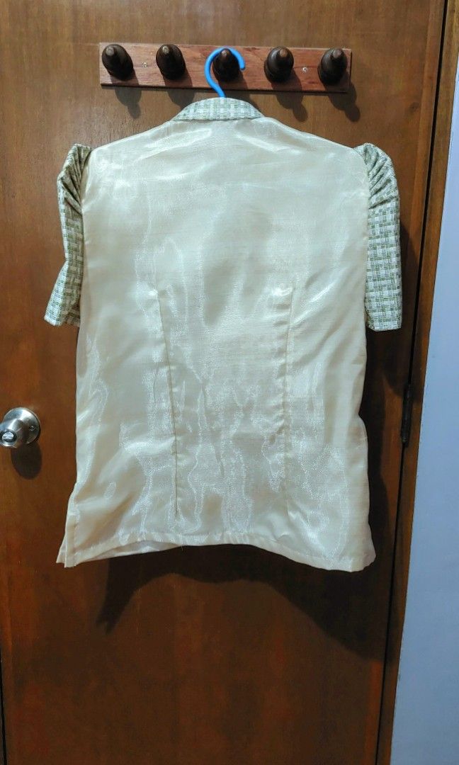 New XL Plus Filipiniana Habi Modern Green silk- Formal baro't saya set ...