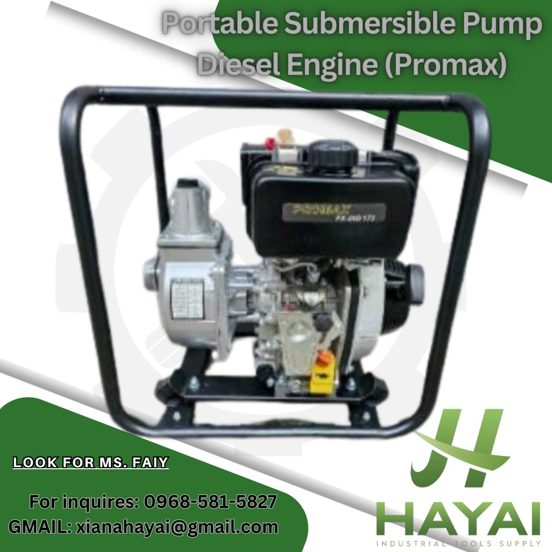 Portable Submersible Pump Diesel Engine (Promax), Commercial & Industrial, Construction Tools ...
