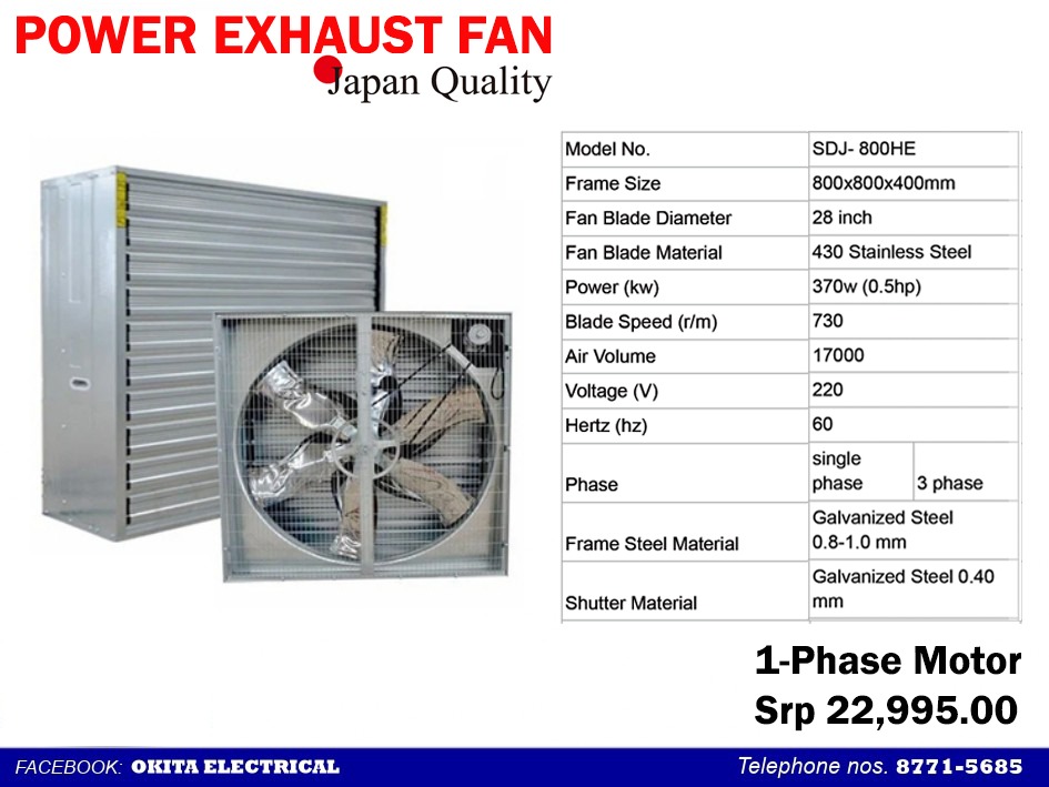 POWER EXHAUST FAN/HEAVY DUTY, TV & Home Appliances, Air Conditioning ...