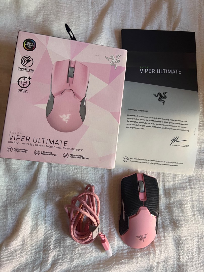 Razer Viper Ultimate Wireless Gaming Mouse (Quartz/w dock), Computers ...