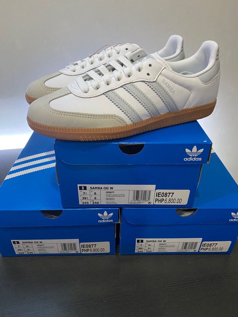 Samba OG White Halo blue, Women's Fashion, Footwear, Sneakers on Carousell