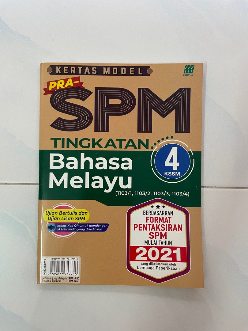 Sasbadi Kertas Model Pra Spm Bahasa Melayu Tingkatan 4 Kssm Hobbies