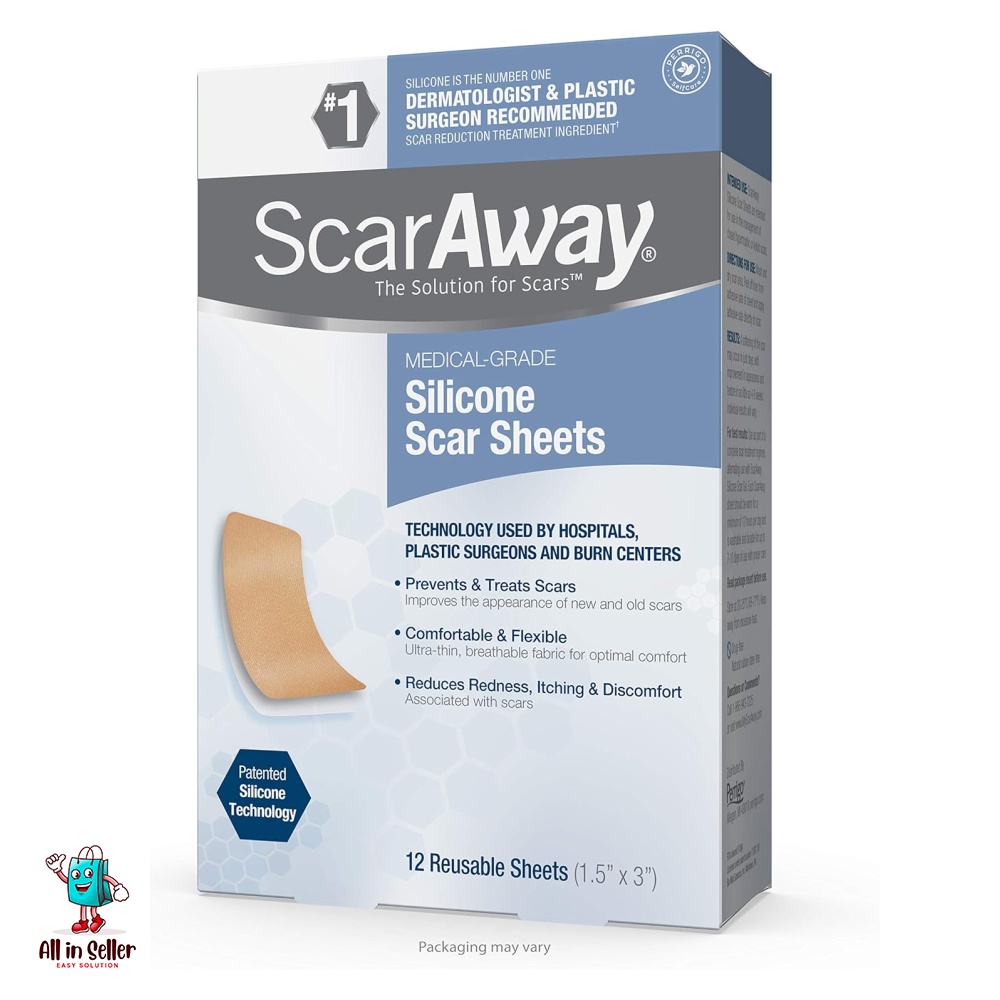 ScarAway Advanced Skincare Silicone Scar Sheets, Silicone Scar Sheets ...
