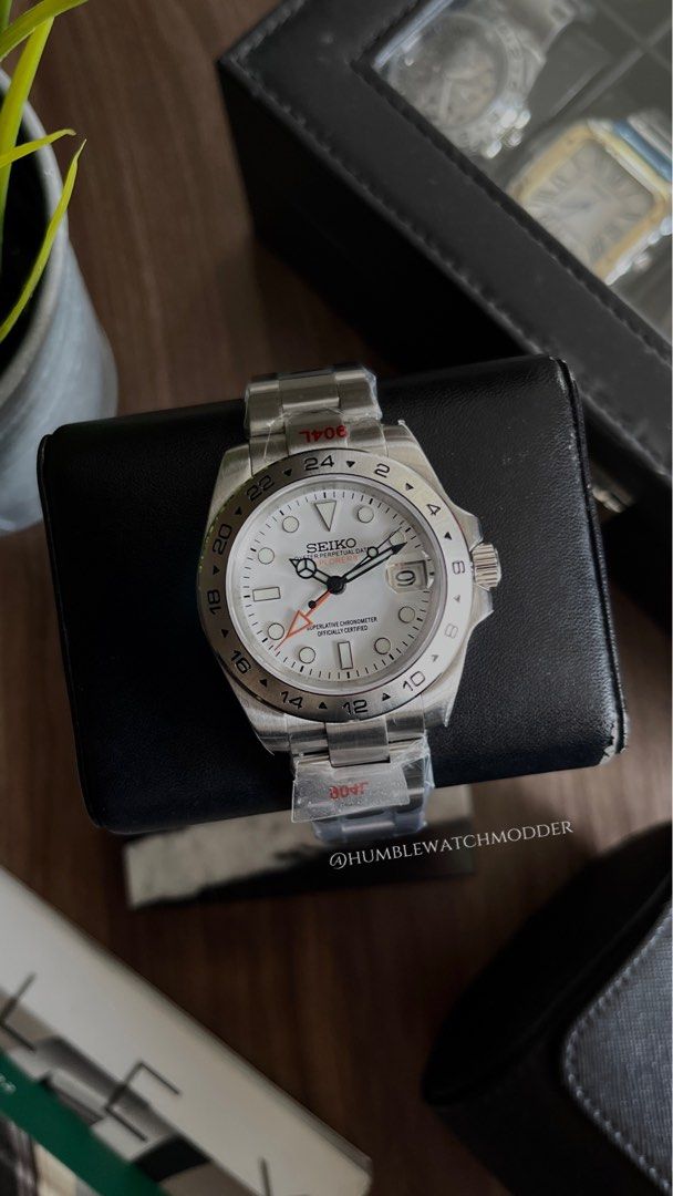 Seiko Polar Explorer GMT Mod, Men's Fashion, Watches & Accessories ...