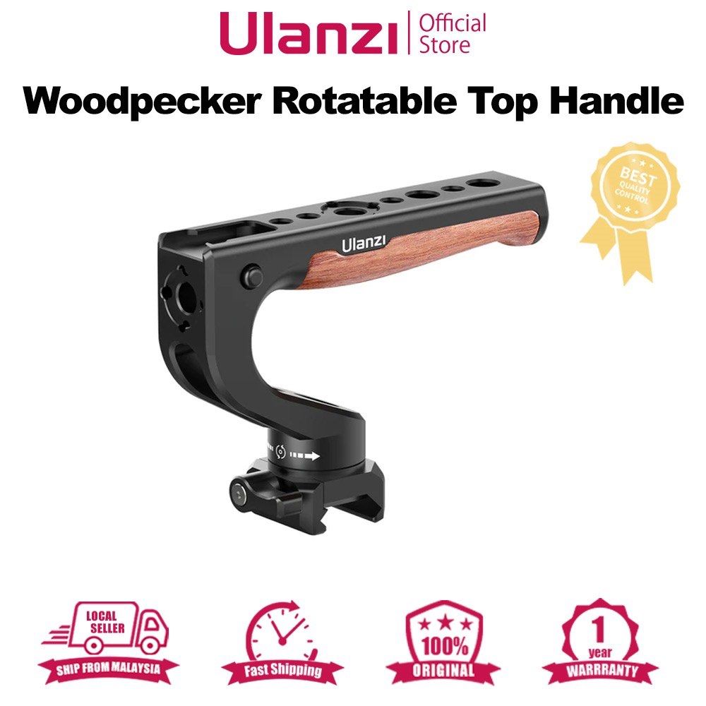 Ulanzi Woodpecker Rotatable NATO Top Handle 360° Rotating DSLR Camera ...