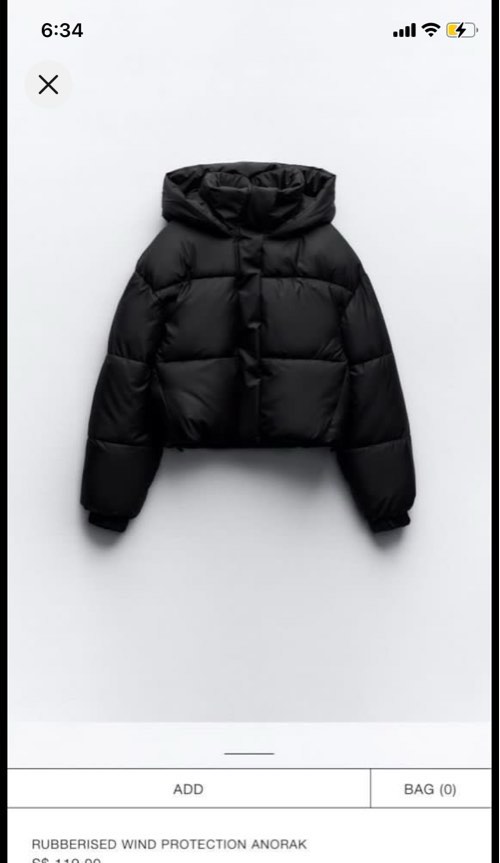 ZARA PUFFER JACKET BLACK ANORAK, Women's Fashion, Coats, Jackets and ...