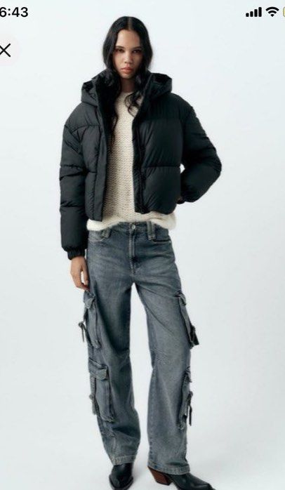 ZARA PUFFER JACKET BLACK ANORAK, Women's Fashion, Coats, Jackets and ...