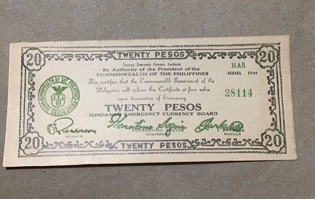 20 pesos guerilla note mindanao, Hobbies & Toys, Memorabilia ...