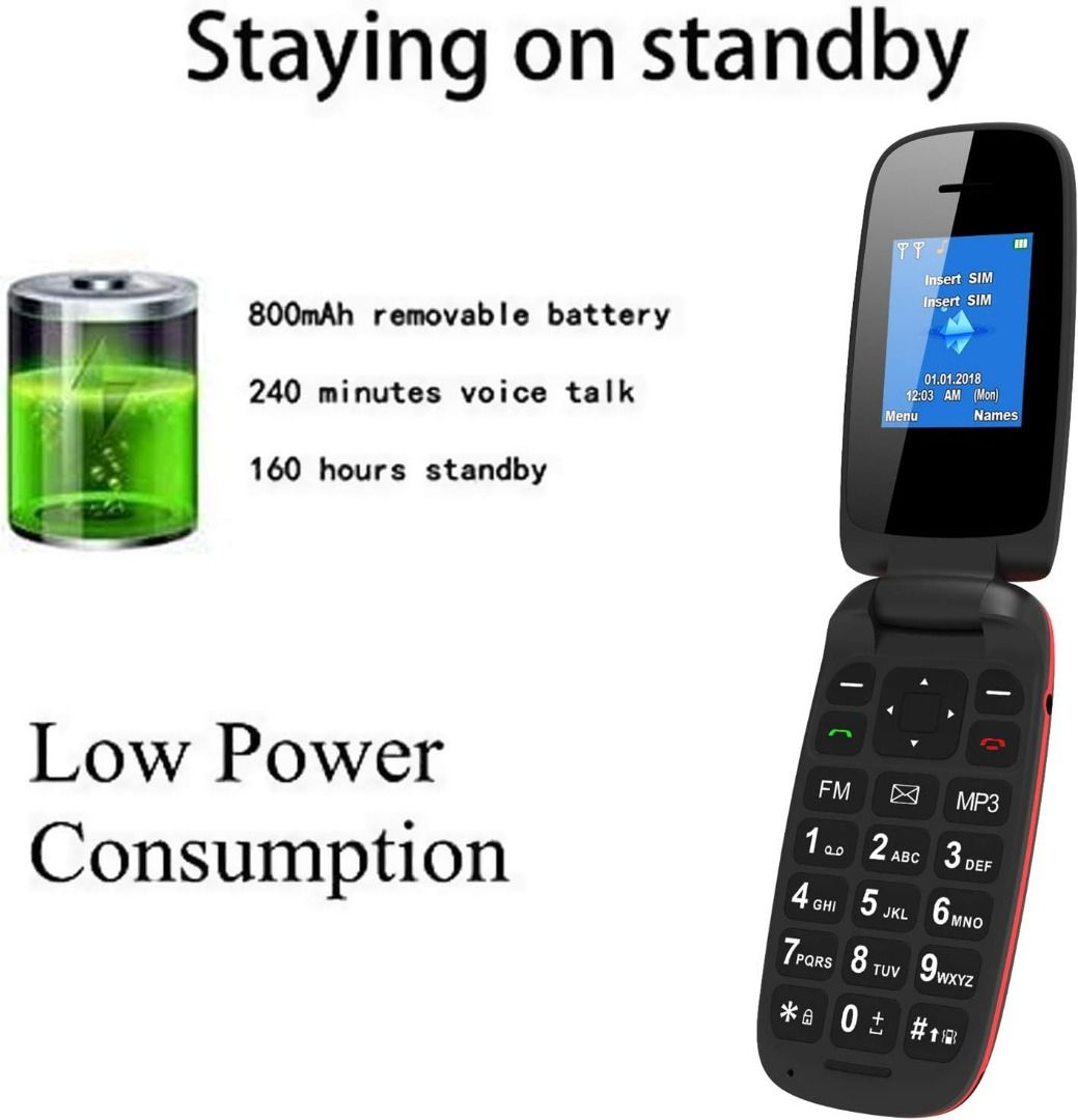 [5593] Ushining F200 3G Unlocked Senior Flip Phone Large Icon Cell Easy ...