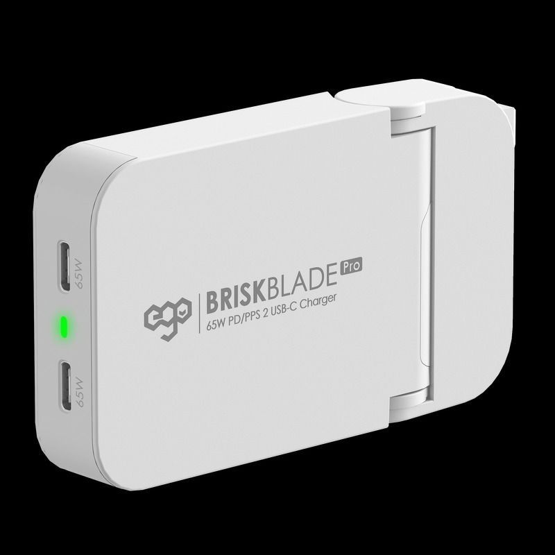 [全新現貨行貨] EGO 65W 刀鋒 Brisk Blade Pro氮化鎵摺疊充電器 (黑色／白色), 手提電話, 電話及其他裝置配件 ...