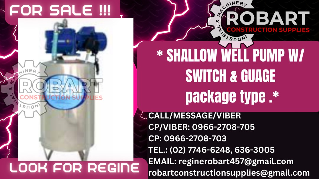 * SHALLOW WELL PUMP W/ SWITCH & GUAGE package type .*, Commercial ...