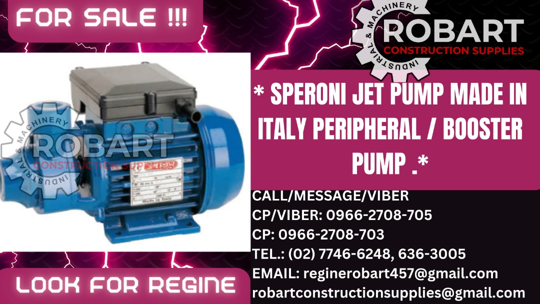 * SPERONI JET PUMP MADE IN ITALY PERIPHERAL / BOOSTER PUMP ...