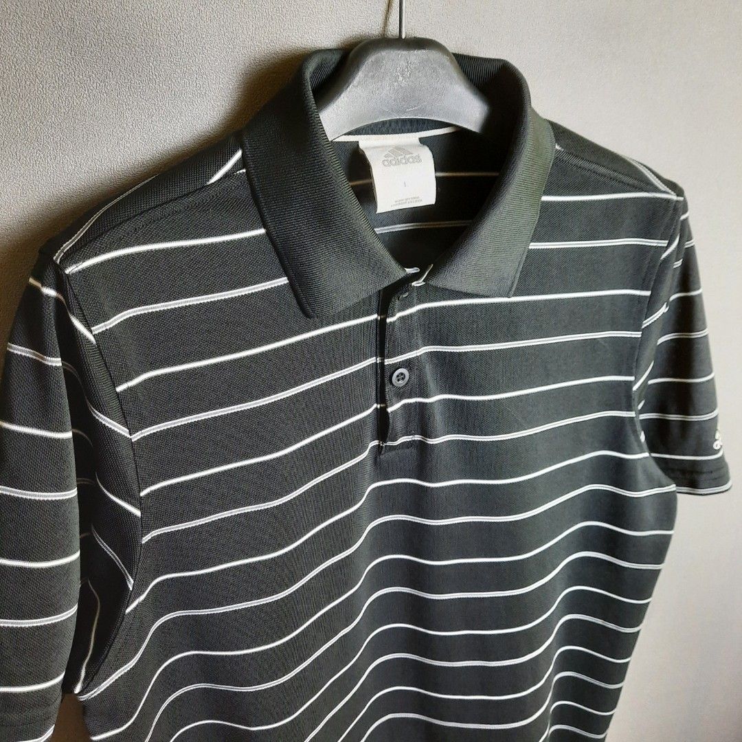 Adidas Collar Strips, Fesyen Pria, Pakaian , Atasan di Carousell