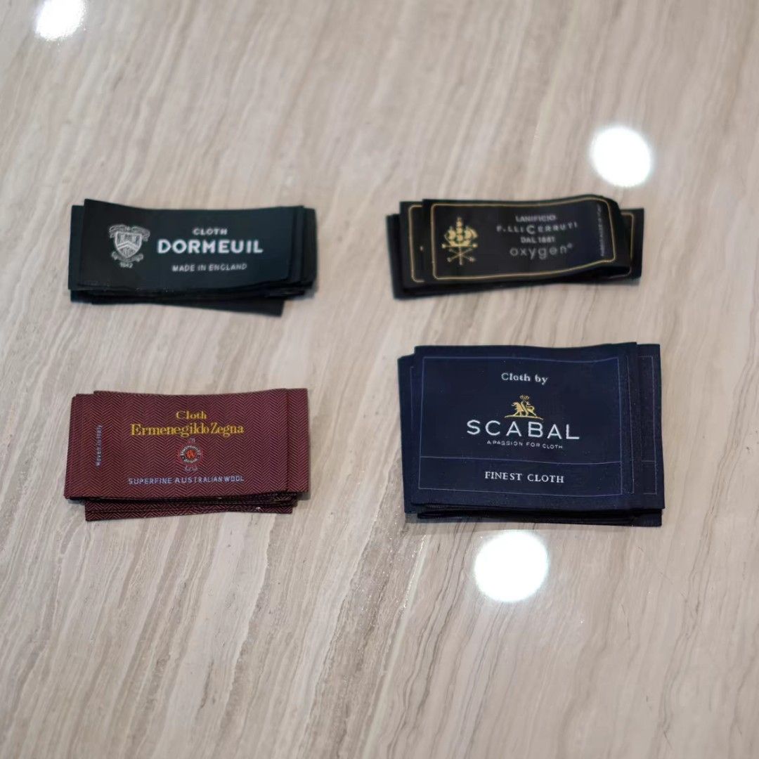 Branded fabric brands or mills generic woven labels for jacket suit ...
