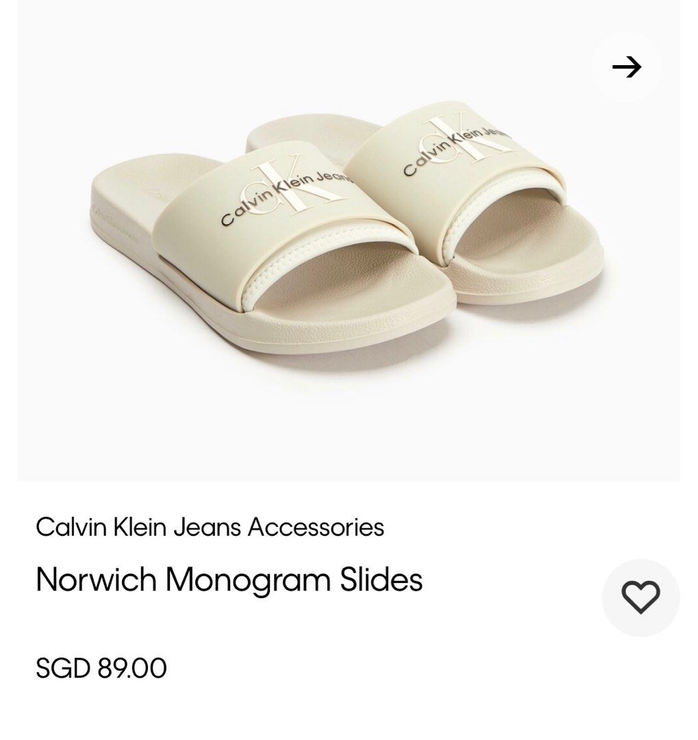 calvin klein sliders eggshell