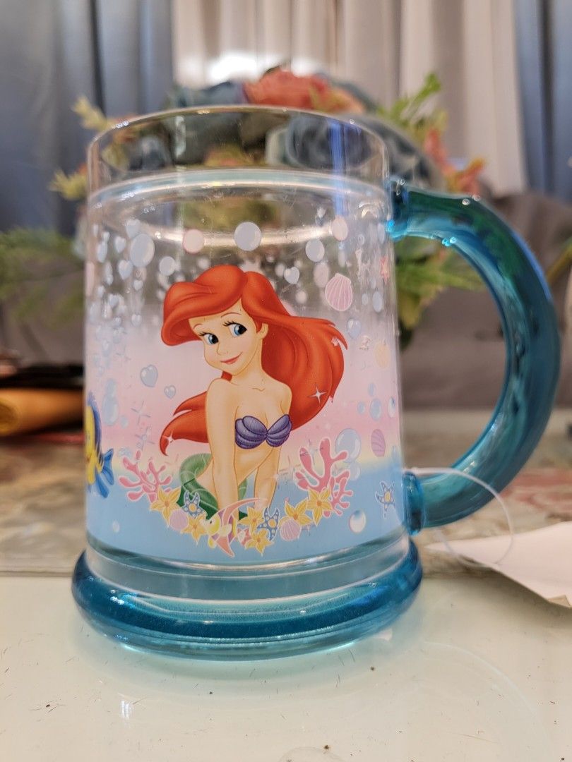 Disney Little Mermaid Ariel Double Wall Plastic Mug, Furniture & Home ...
