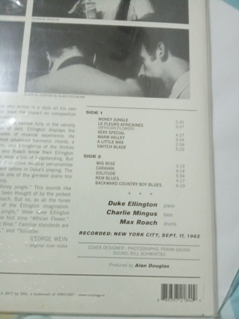 Duke Ellington Money Jungle vinyl record, Hobbies & Toys, Music & Media ...