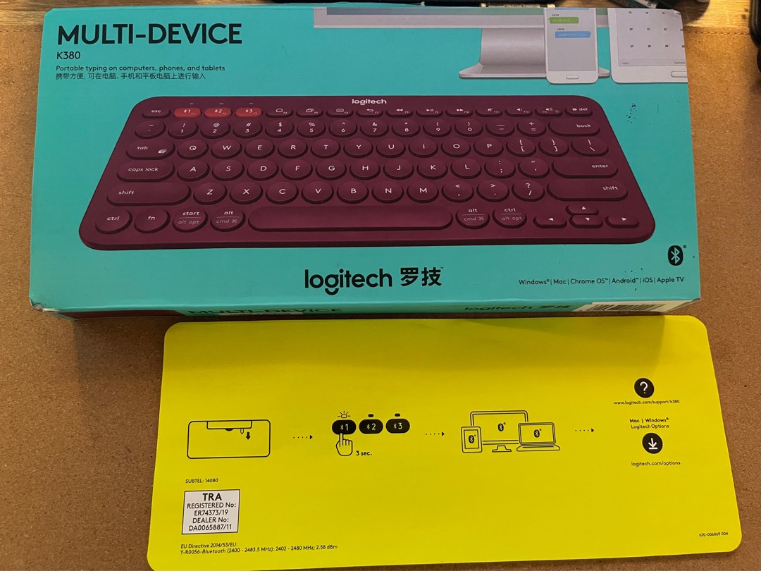 LOGITECH K380 RED, Computers & Tech, Parts & Accessories, Computer ...