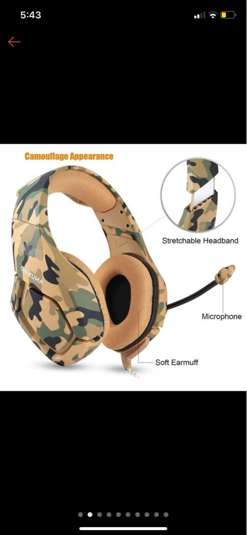Onikuma Camo Headset, Audio, Headphones & Headsets on Carousell
