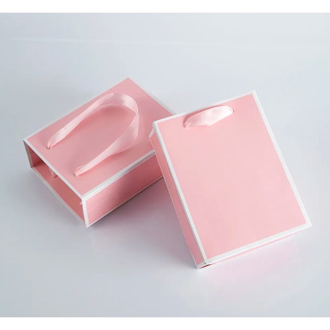 Pink with White Border Paper Bag, Hobbies & Toys, Stationary & Craft ...