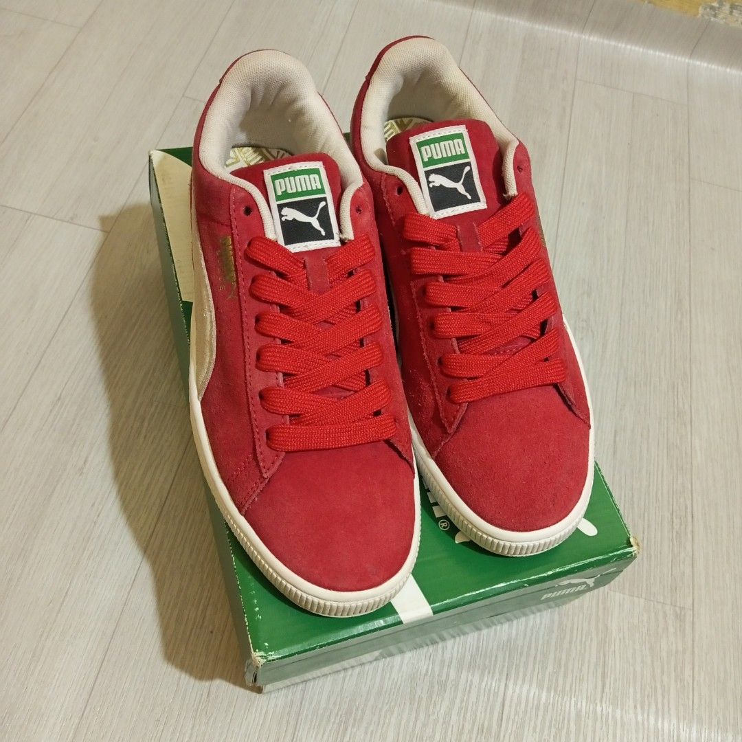 Puma Suede Clasic Red, Men's Fashion, Footwear, Sneakers on Carousell