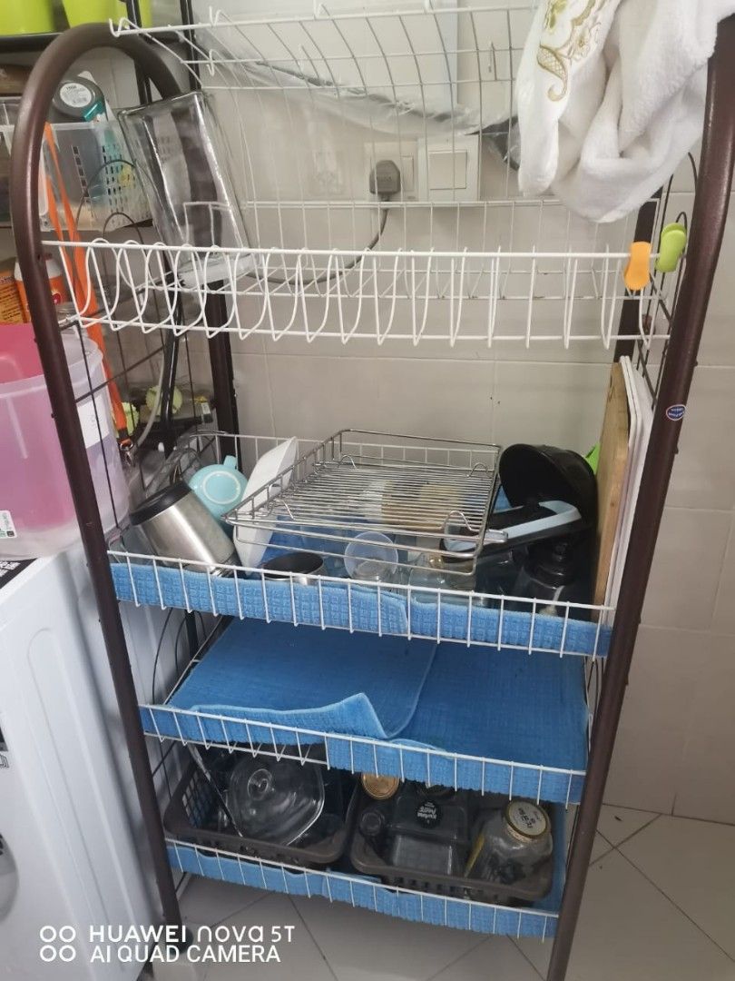 Rak pinggan mangkuk besi, Furniture & Home Living, Furniture, Shelves ...