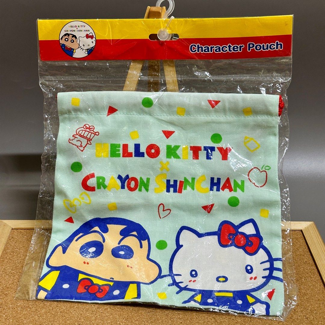 Sanrio Hello Kitty X Crayon ShinChan/Shin-Chan Drawstring Pouch 19.5cm ...