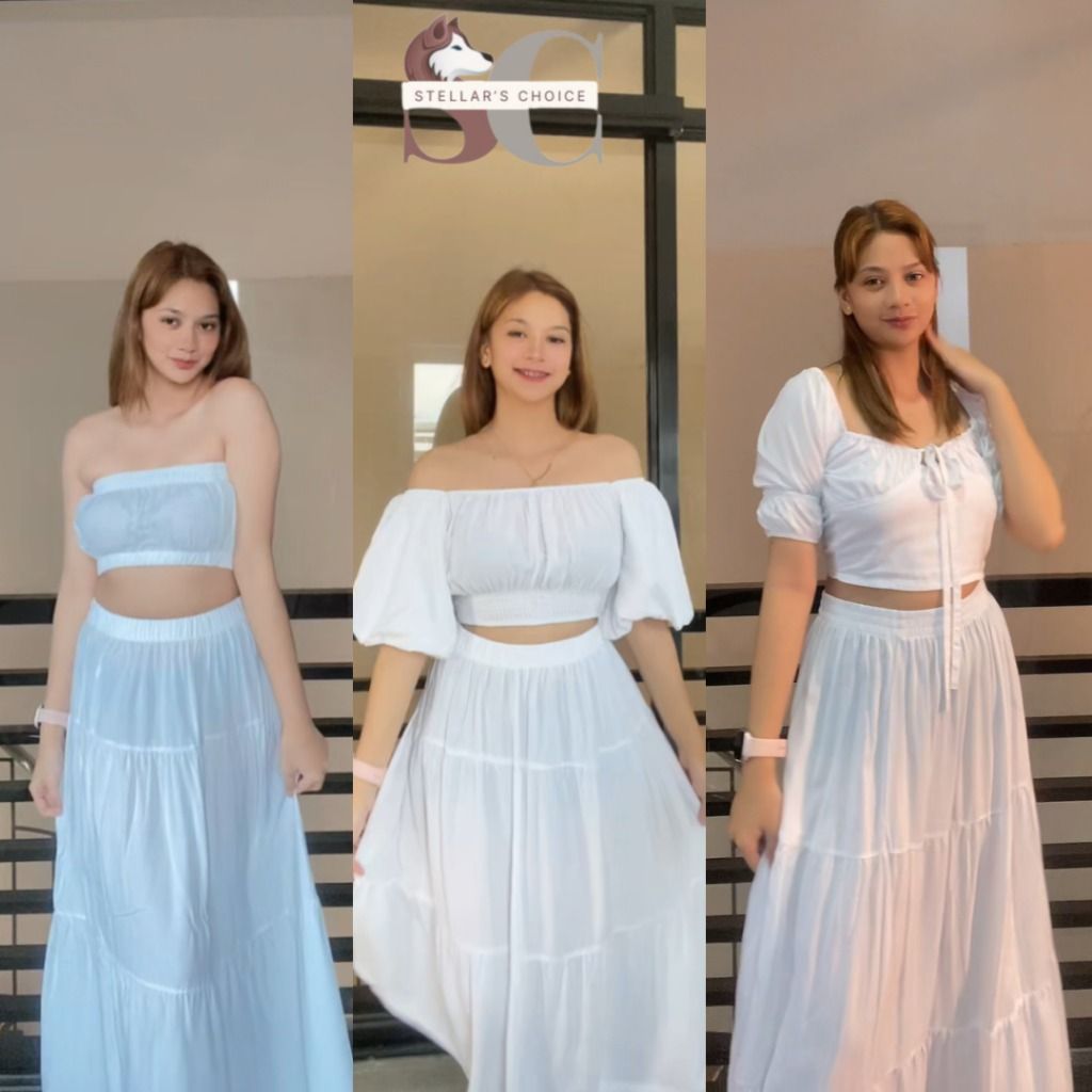 SC White Terno Coordinates Set, Women's Fashion, Dresses & Sets ...